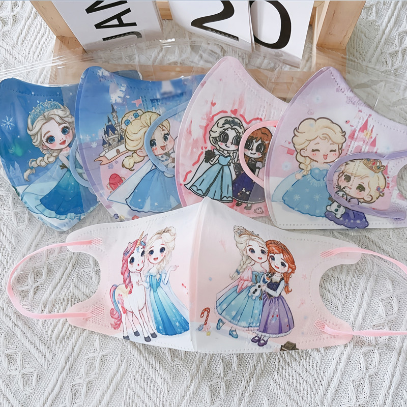 Kid Mask 3D 50pcs Elsa Girls Mask Independently Packaged 3D Children'S ...