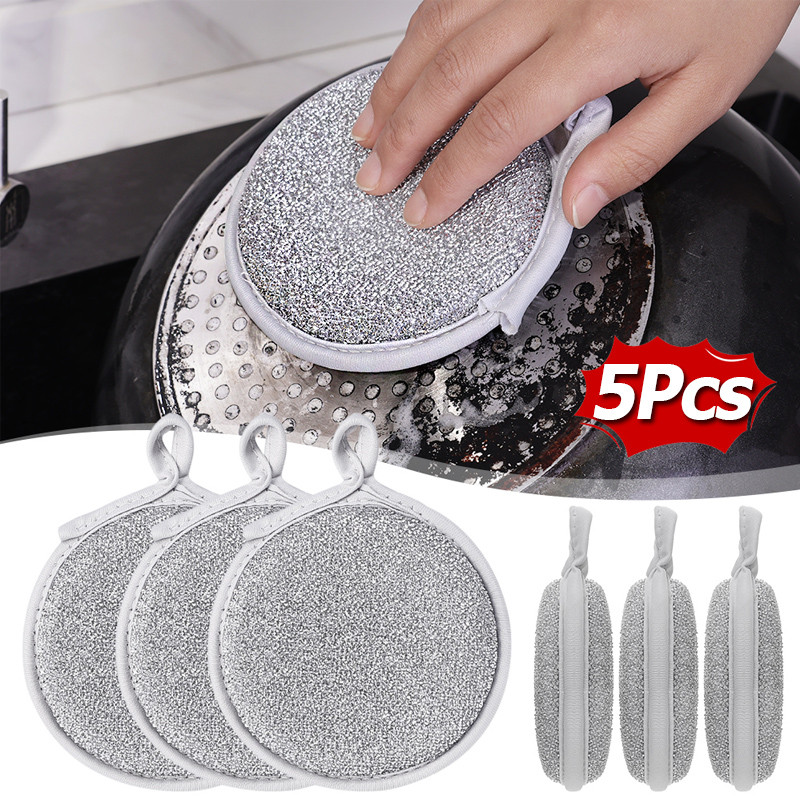 1/3/5Pcs Kitchen Double Side Dish Washing Sponges / Non Scratch Pan Pot ...