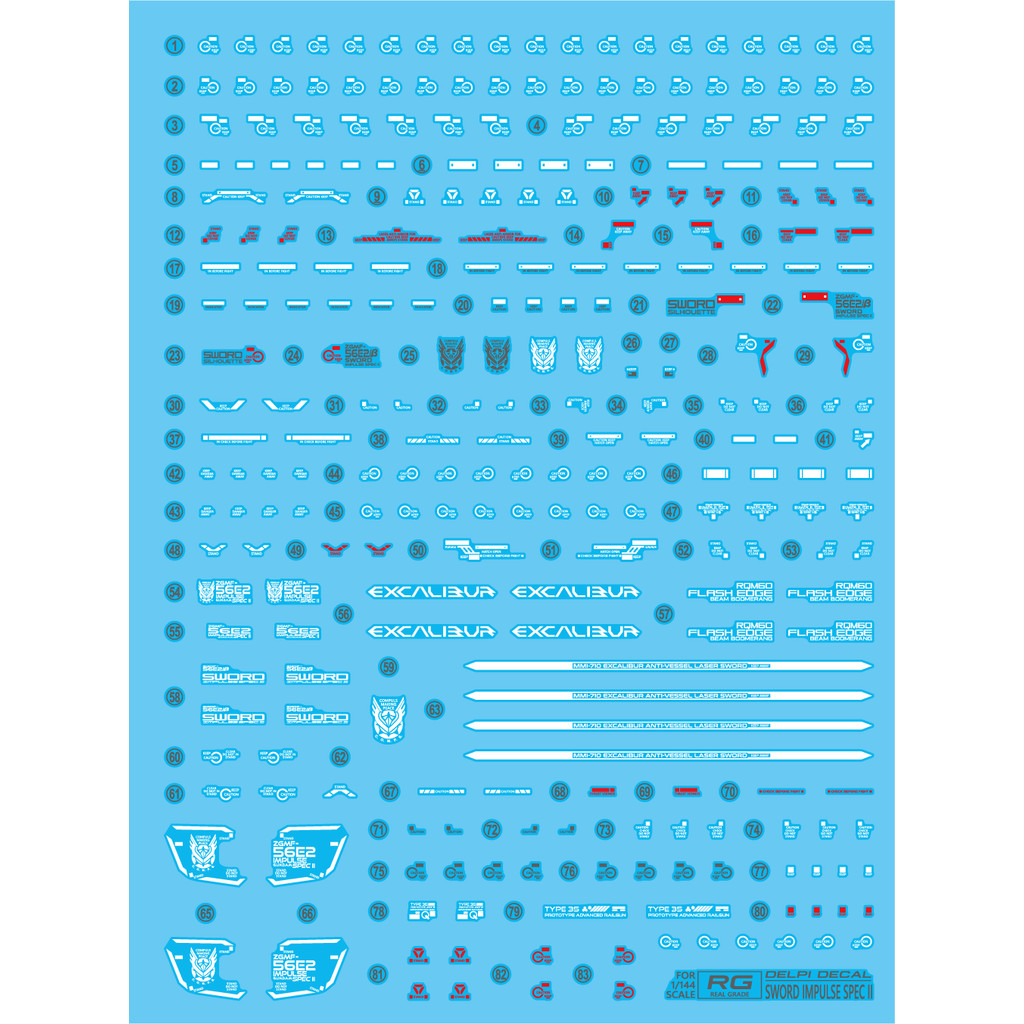 Delpi Decal RG Sword Impulse Spec II Waterslide Decals | Shopee Philippines