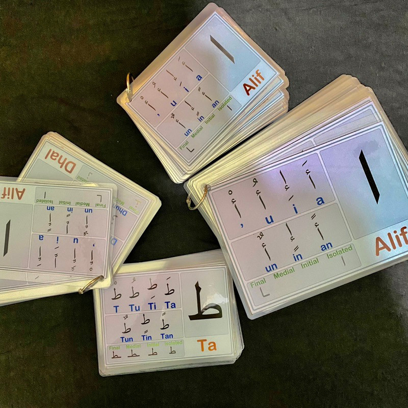 ARABIC ALPHABET with Vowels & Initial-Medial-Final FLASH CARD | Shopee ...