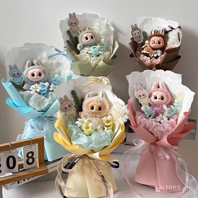 Cartoon Labubu Plush Toy Bouquet Graduation Gift Cute Labubu Plush Toy ...