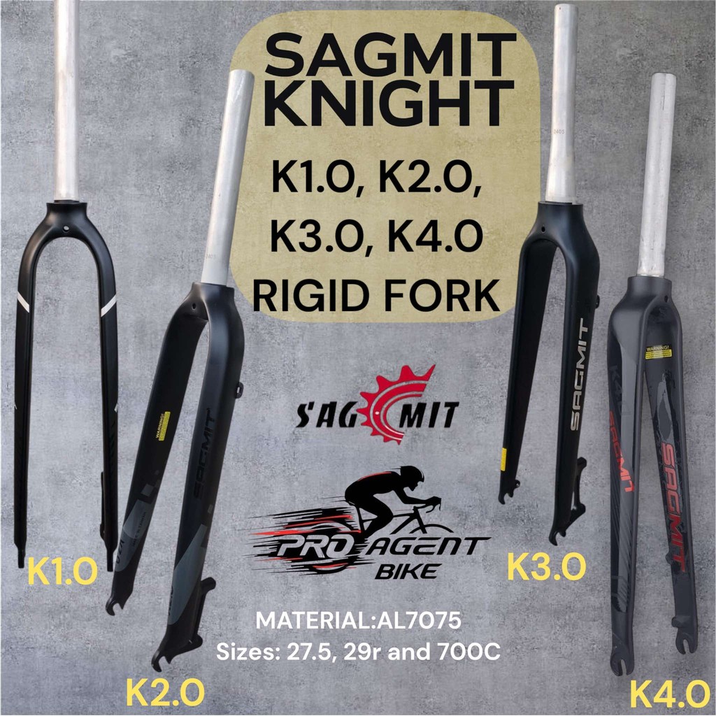 PROAGENT SAGMIT Knight Rigid FORK MTB K-1,K-2, K-3 tapered, Carbin ...