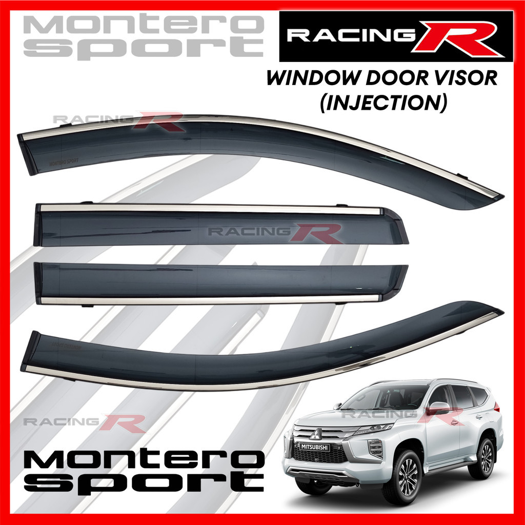 Mitsubishi Montero Sport 2016 to 2026 Window Door Rain Visor Black with ...