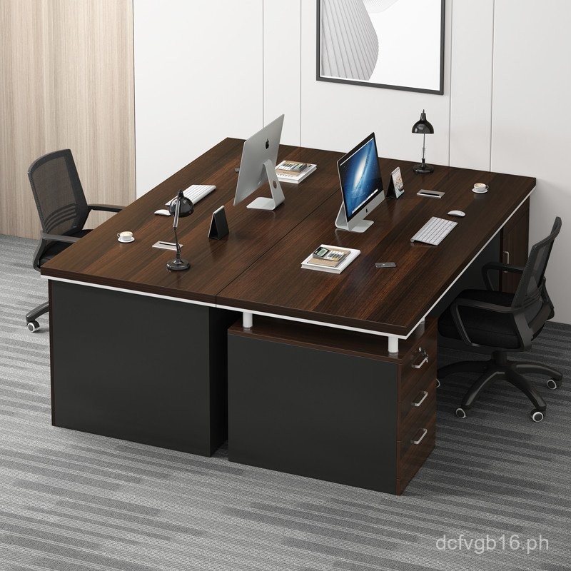 Double Seat Staff Office Desk and Chair Set, Simple Modern Office Boss ...