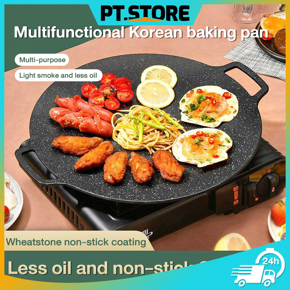 Korean Grill Pan Cast Iron Pan Non-stick Maifan Stone Barbecue Tray ...