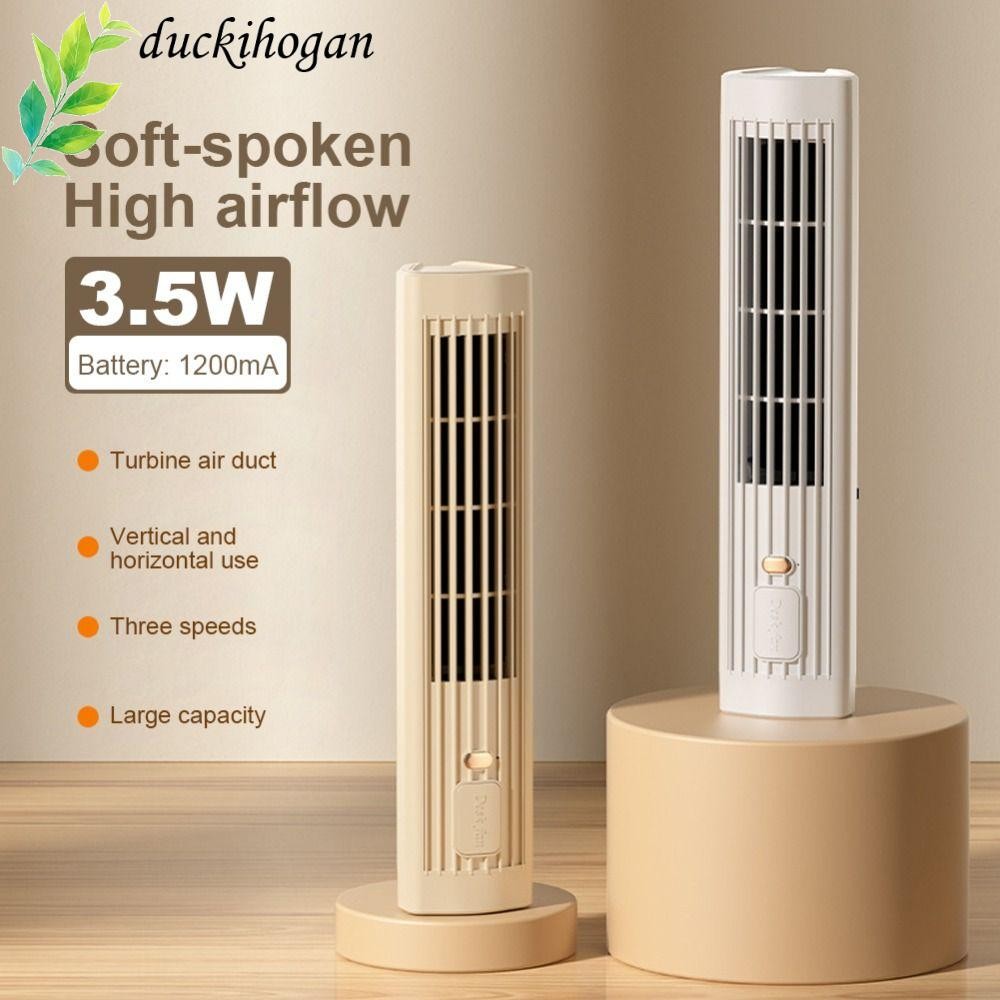 DUCKIHOGAN Tower Fan, 3 Speed USB Rechargeable Cooling Fan, Mini ...