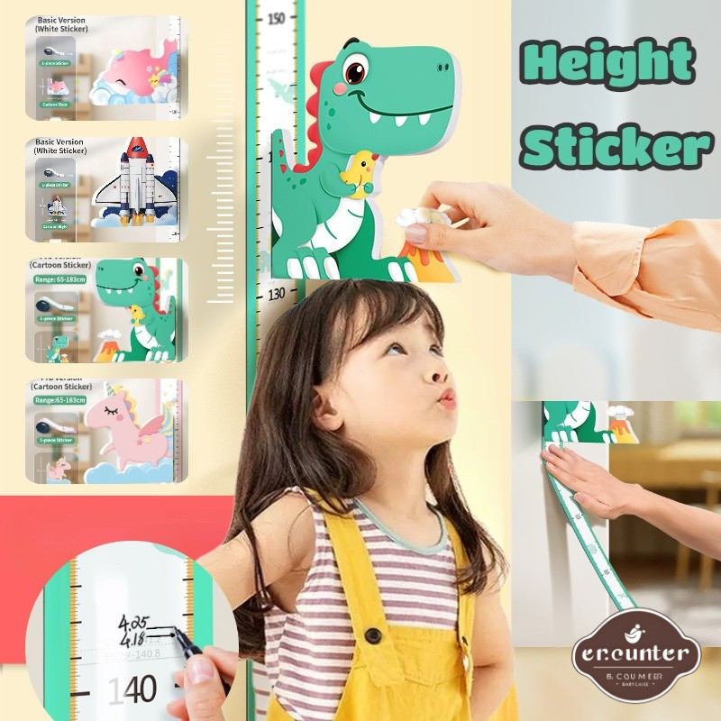 New Children 3D Height Wall Sticker Kids Height Growth Chart Measure ...