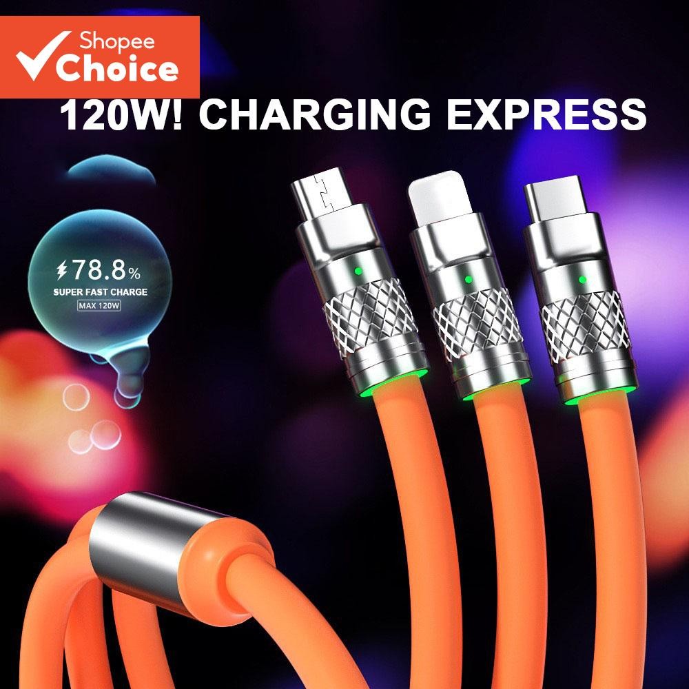 Super Fast Charging Three-in-One Charging Cable 120W Cable Charger ...