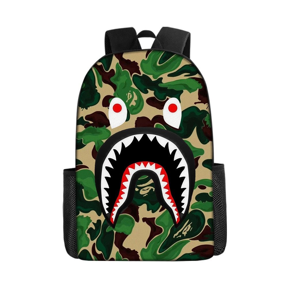 New Shark Backpack for Men and Women B@PE Trendy Large Capacity ...