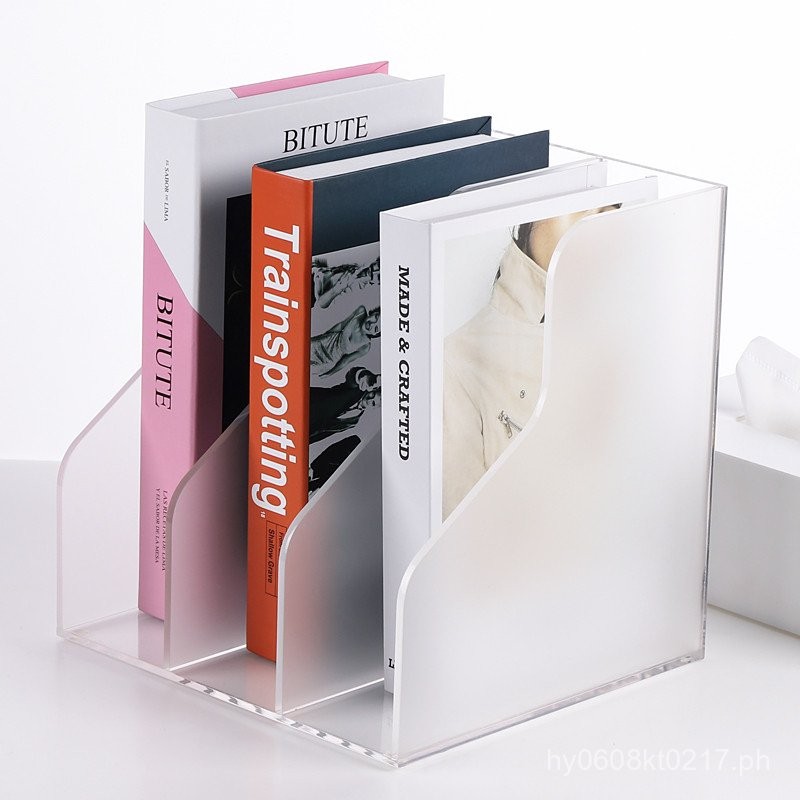 File Rack Storage Rack Office Organizer Desktop Three-Column File Frame ...