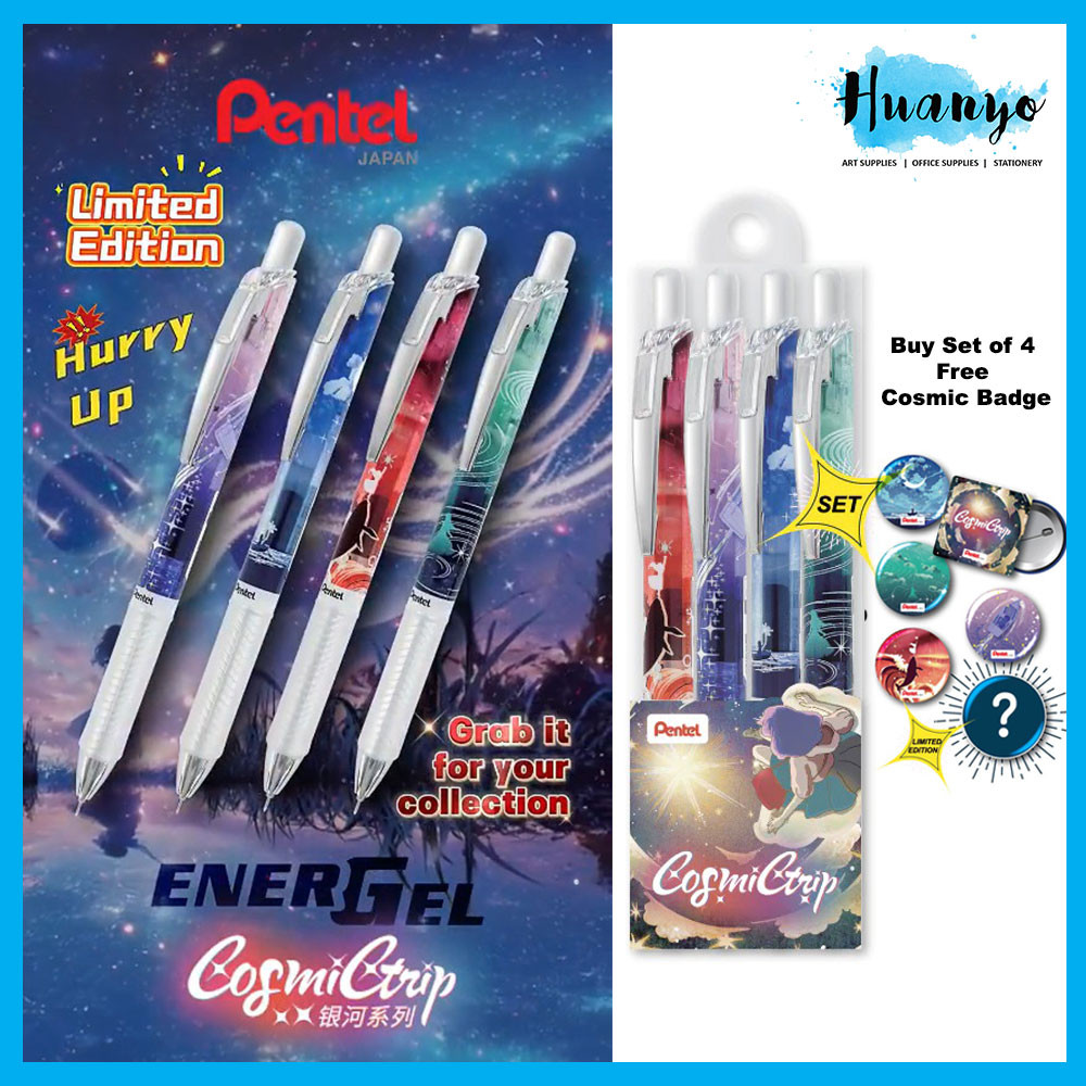 Pentel Energel Galaxy Cosmic Ctrip Retractable Gel Pen 0.5MM Black Ink ...