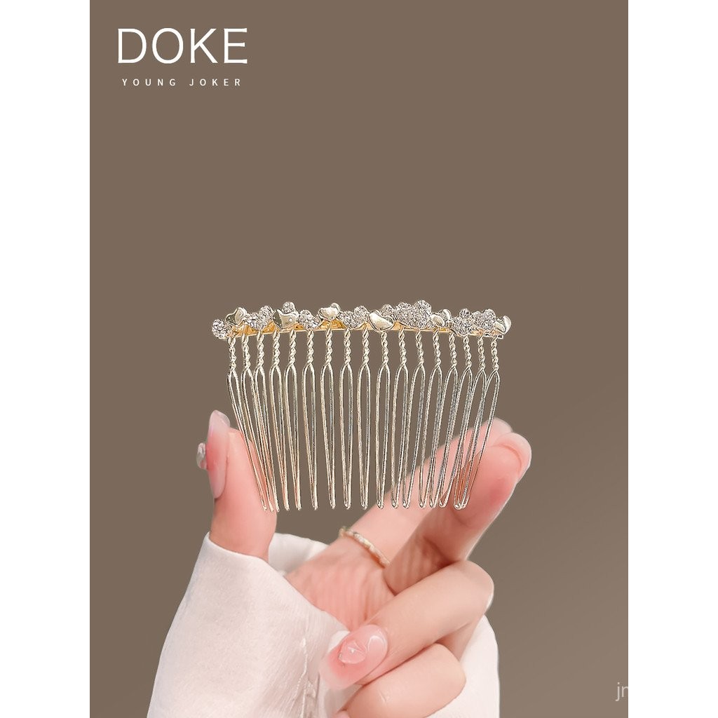 Rhinestone Heart Hair Comb for Women, Simple Hair Clip for Bangs ...