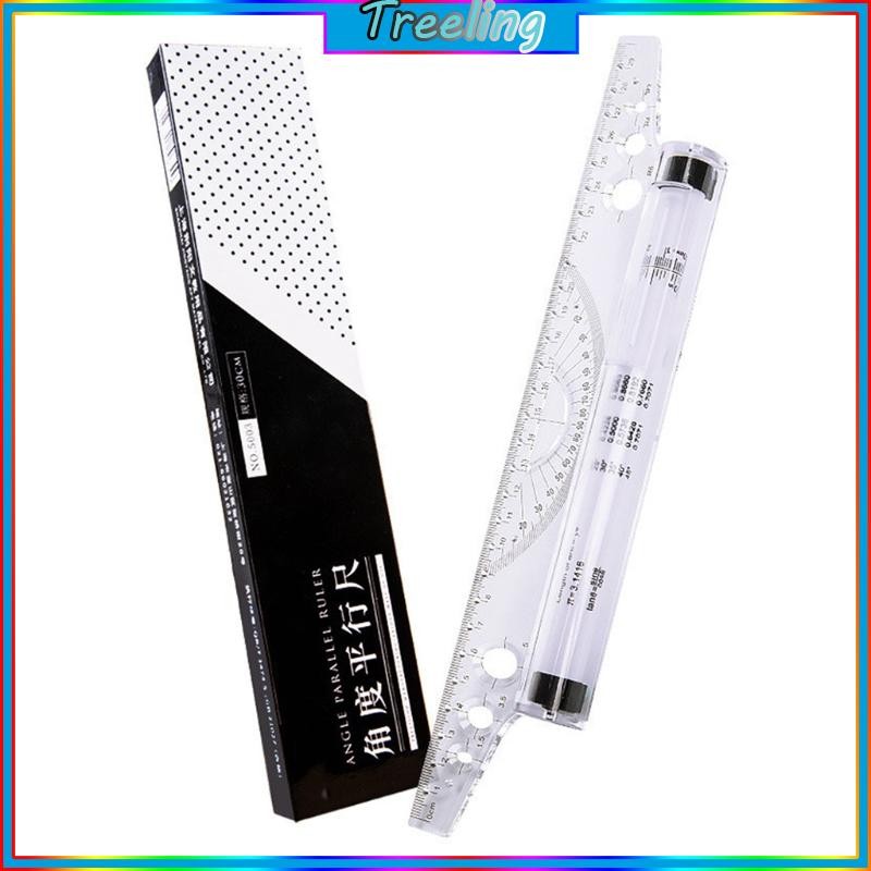 Treeling 12 Portable Parallel Ruler with Trigonometric Function Table ...