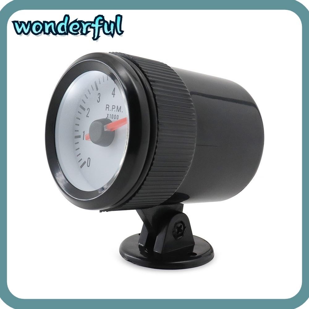 WONDER Tachometer, 52mm 0-8000RPM Car Tacho Meter, 1-8 Cylinders White ...