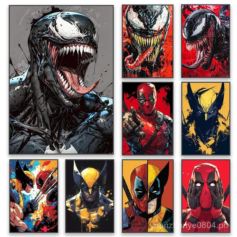 Superhero Venom Watercolor Art Print Disney Deadpool Wolverine Graffiti ...
