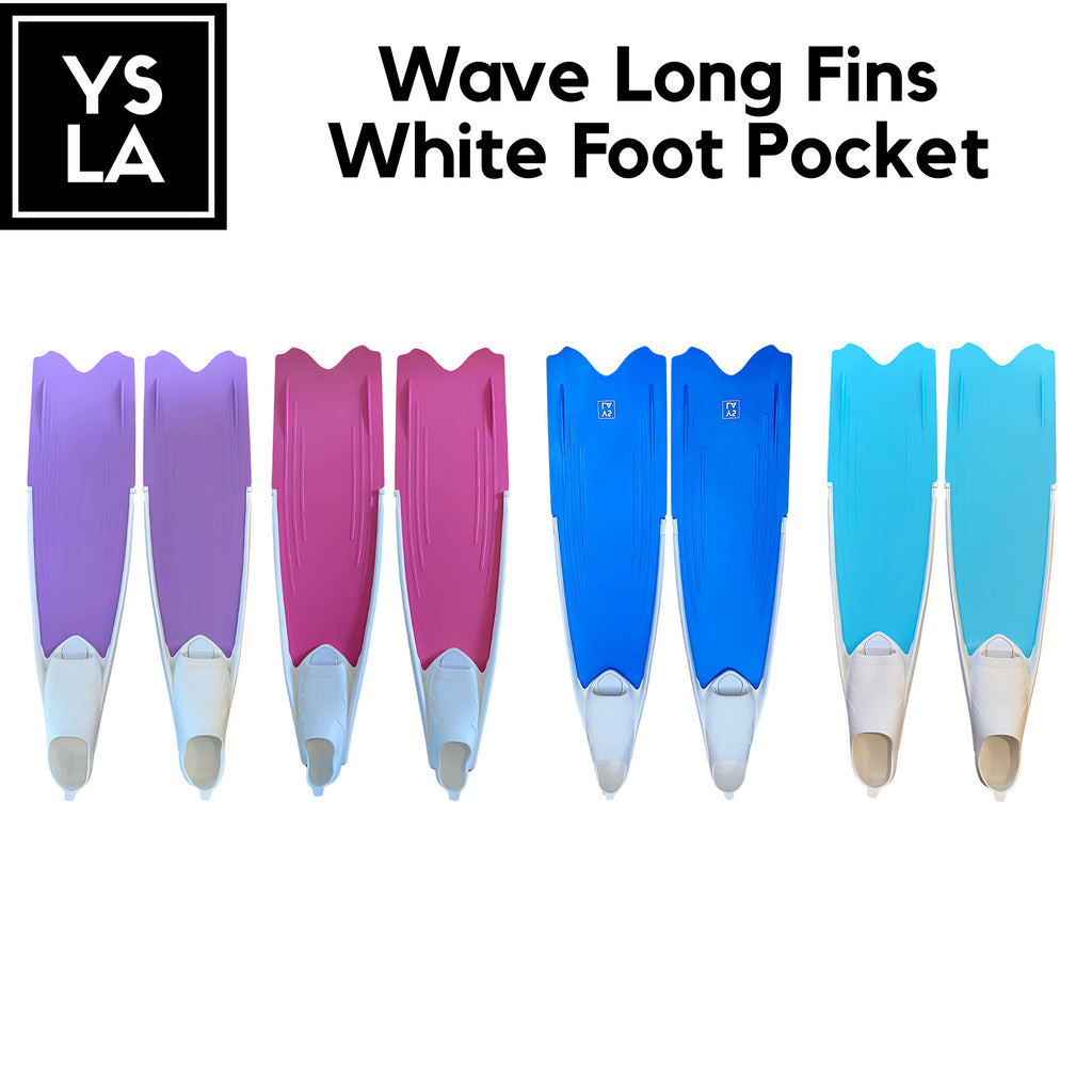 Wave Colored Long Freediving Fins White Foot Pocket | Shopee Philippines