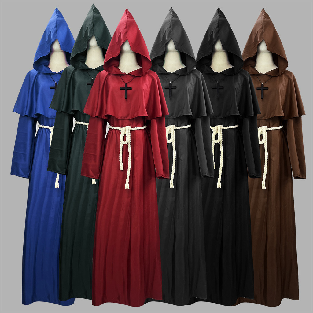 Halloween cosplay Costume Medieval Monk Costume Monk Robe Wizard ...