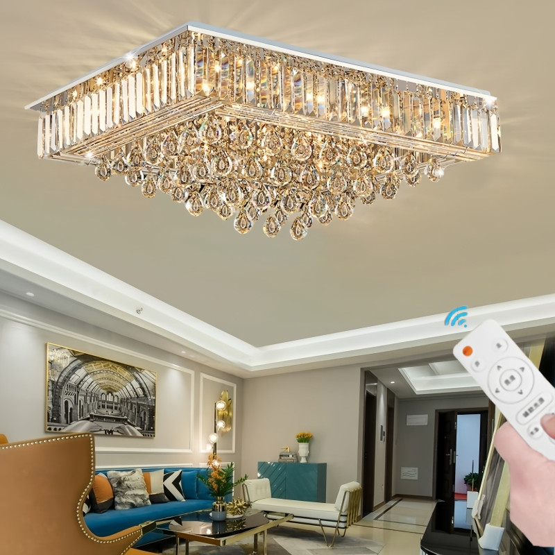 Tri Color Ceiling Light For Living Room Modern Design Crystal Center ...