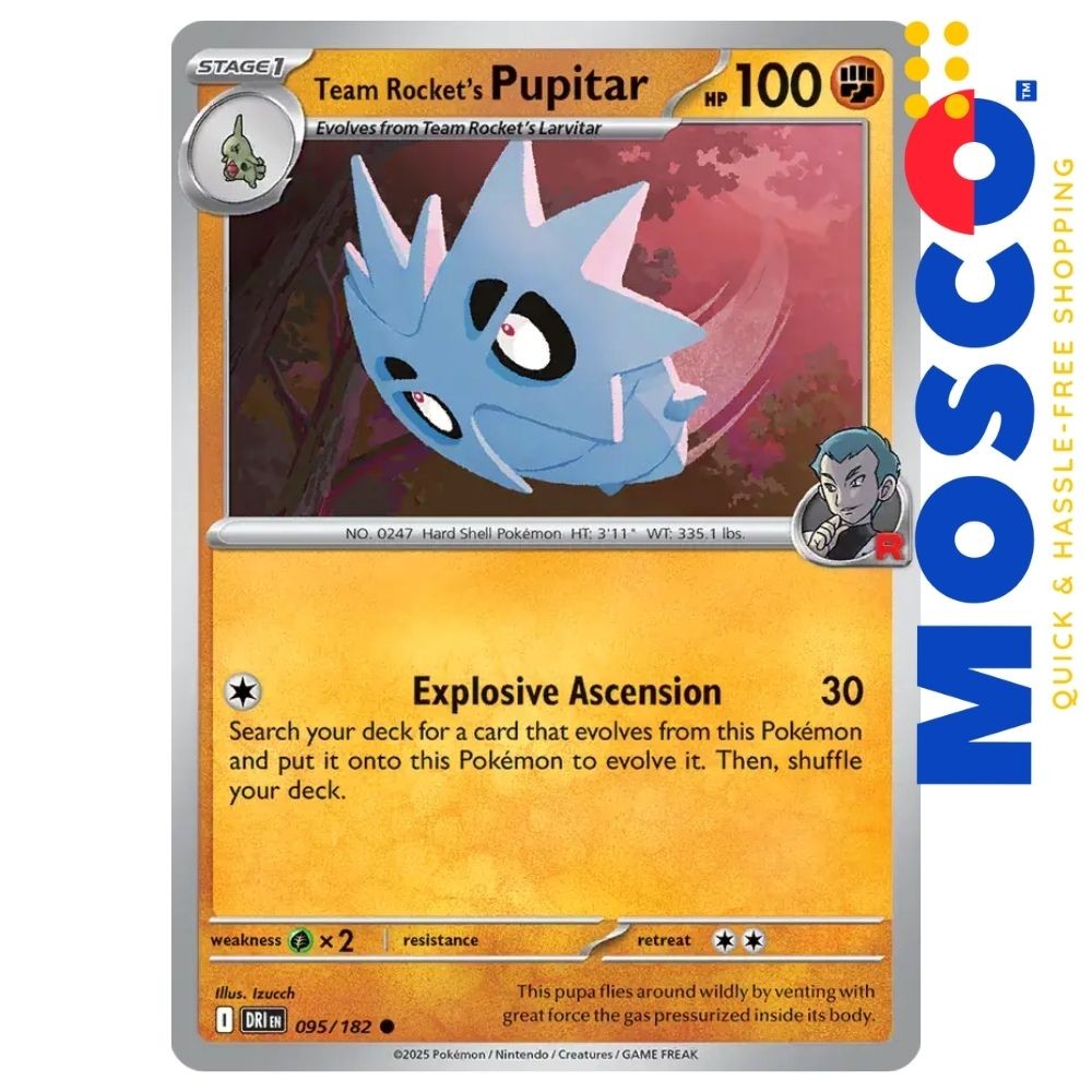 Team Rocket's Pupitar - 095/182 Destined Rivals | Pokemon TCG | Shopee ...