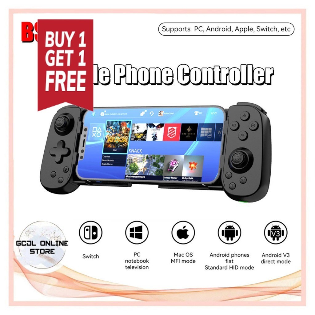 D6 Wireless BT 5.0 Stretchable Gamepad For Mobile Phone Android IOS ...