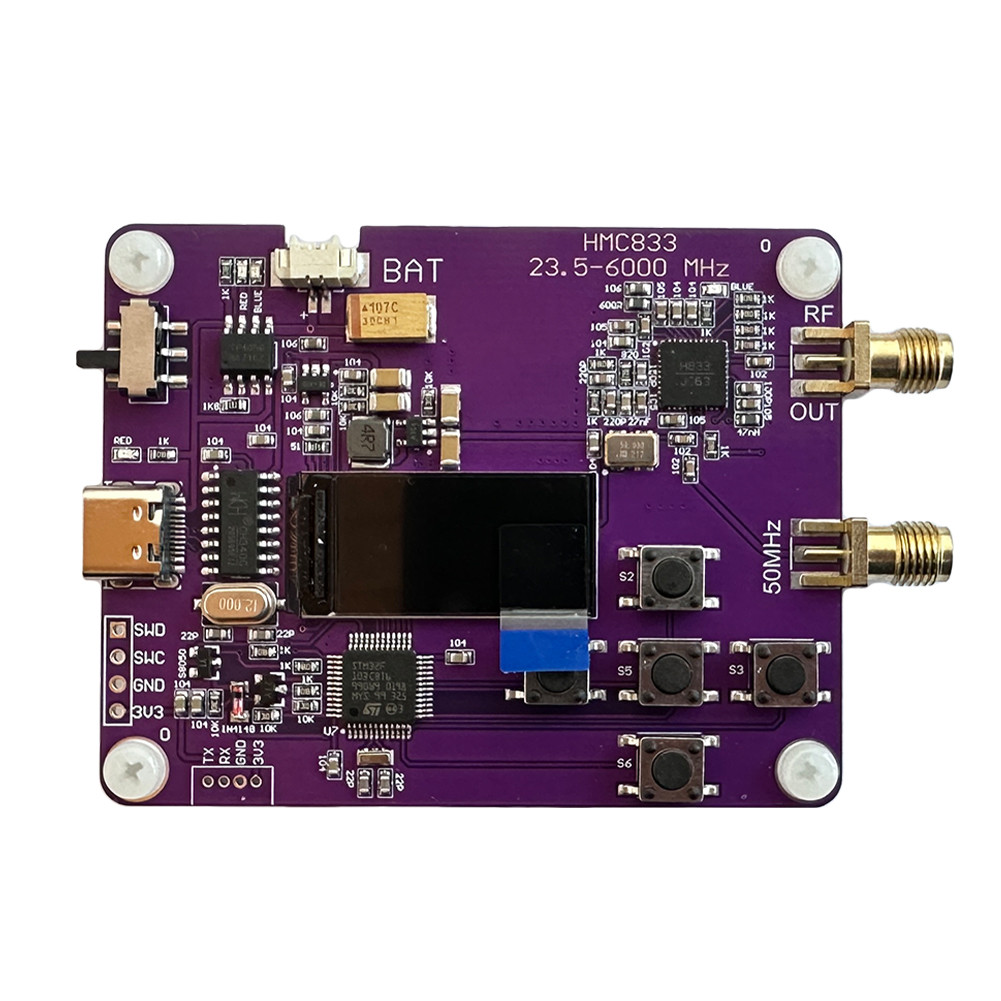 6ghz Hmc833 Rf Signal Generator 23 5mhz 6000mhz Type C Generator Module 0 96inch Oled Screen