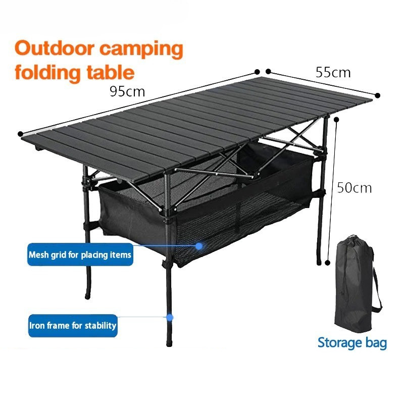 Outdoor Folding Table Camping Table Heavy Duty Portable Roll Up Table ...