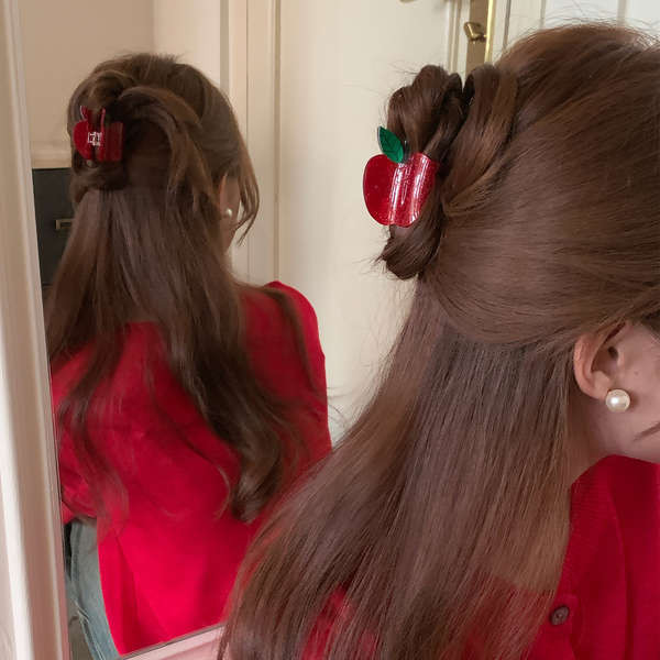 hair clamp for woman hair clamp set hair clamp Fine Flashing Red Apple ...