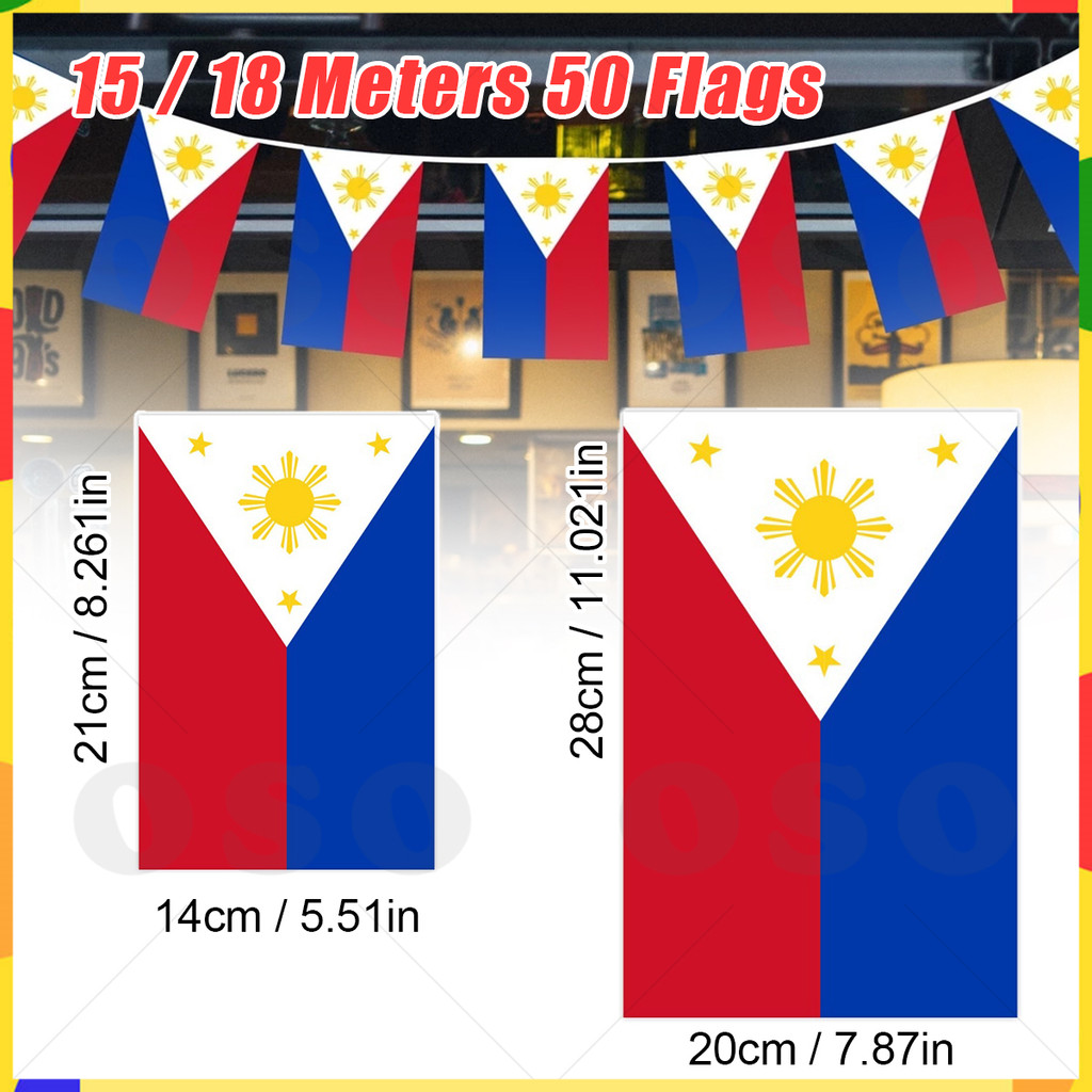 15/18M Philippine Flag Fiesta Flag String Flag National Day ...