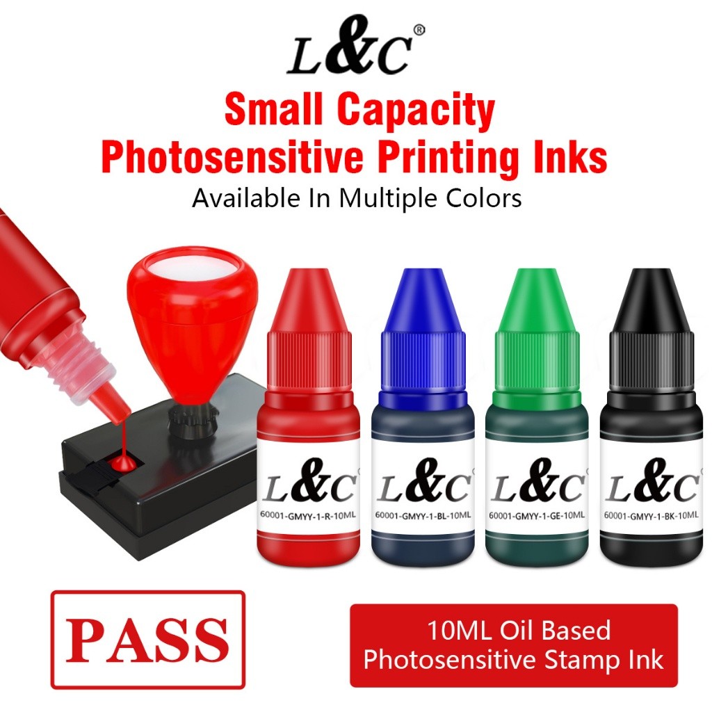 L&C 10m Oil Based Photosensitive Stamp Ink For Company Stamps & Self ...