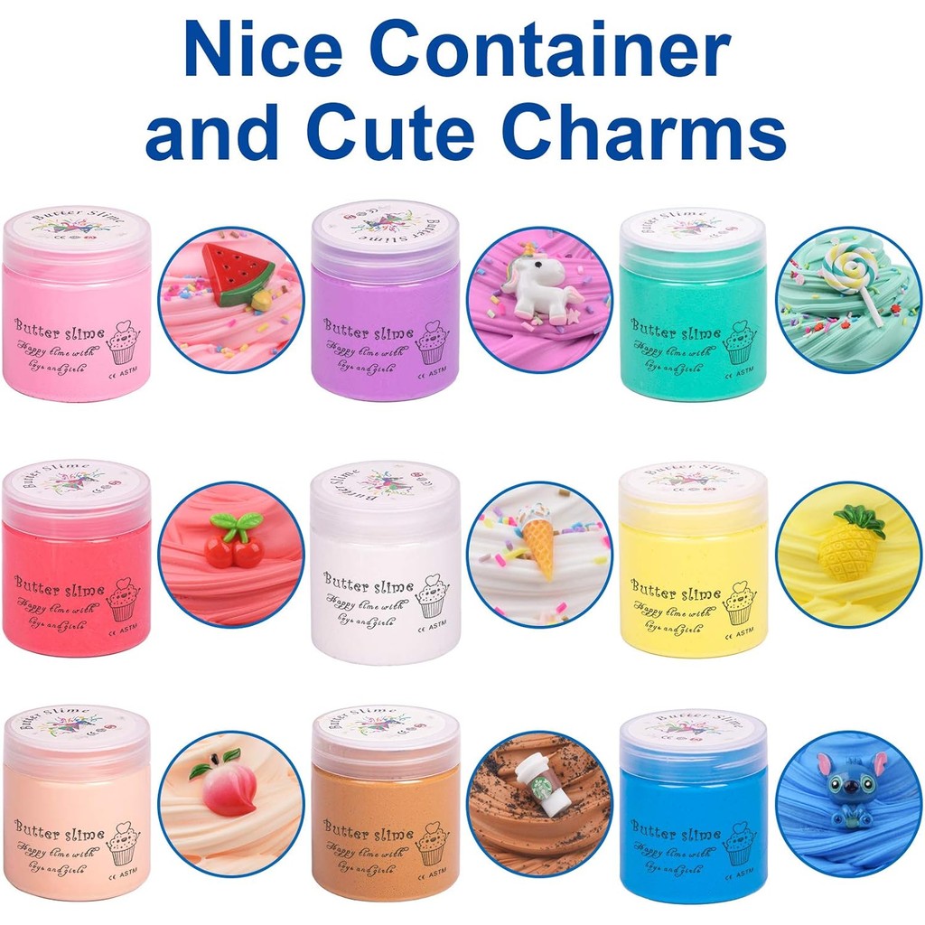 WUHUANIU 9 Pack Scented Butter Slime Kit,Ideal Slimes Bulk for Kids ...