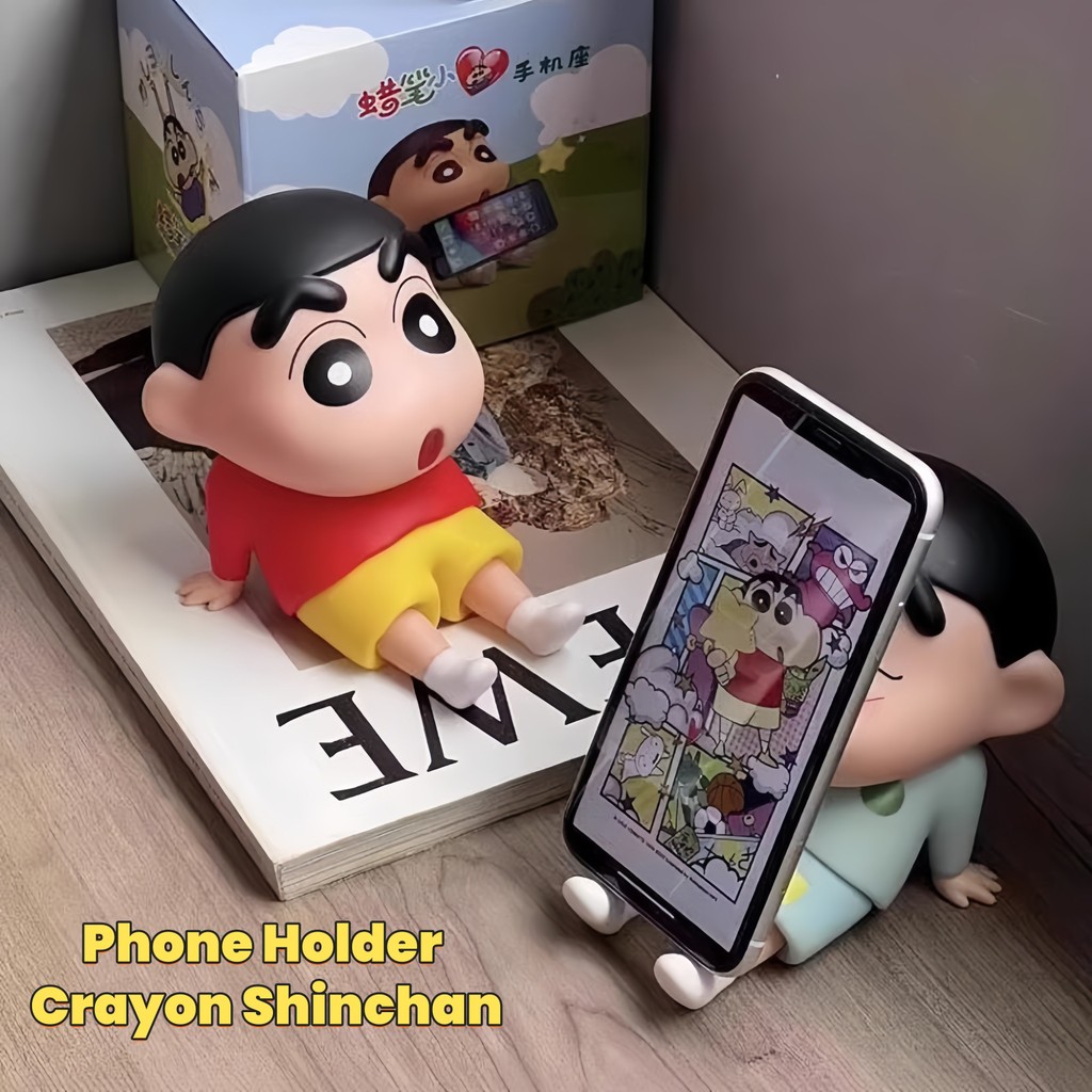 Crayon Shinchan Phone Holder Figure Toys Crayon Shinchan Cute Table ...