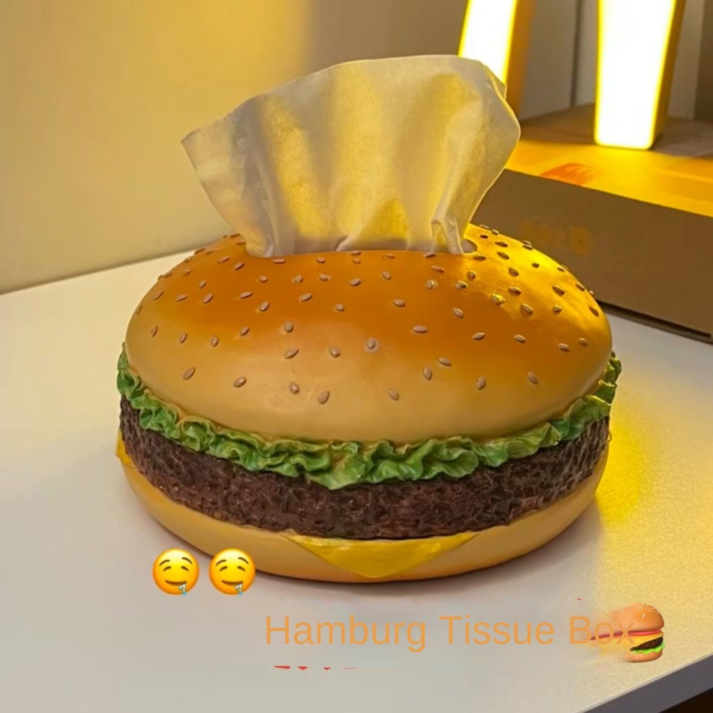 Burger Shape Tissue Box Creative Paper Box Fun Decorations Ornaments ...