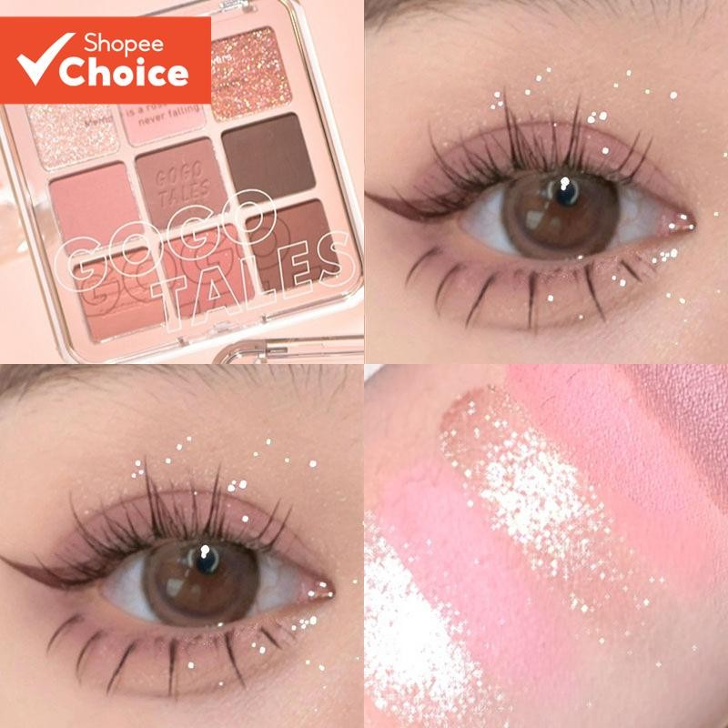 Gogo TALES Nine-Color Eyeshadow Palette Matte Glitter Sequins Long ...