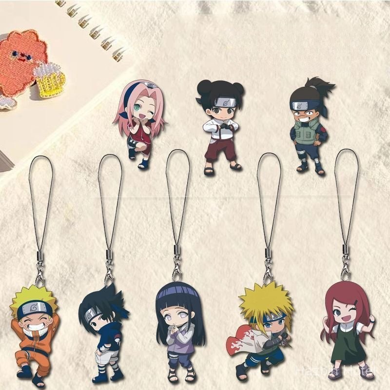 Naruto Anime Phone Strap - Cute Uzumaki Naruto & Sasuke Uchiha Keychain ...