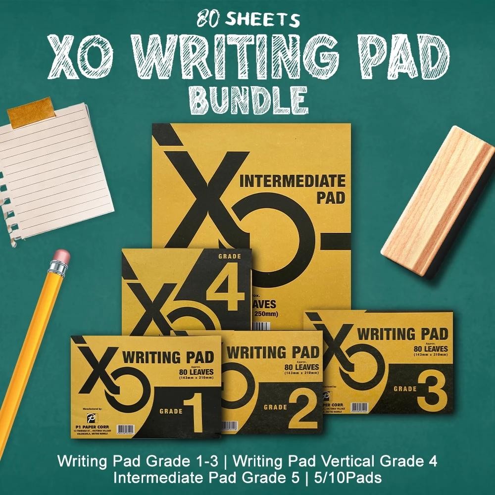 XO Pad Paper 80 sheets Writing Pad 5/10 pads for Grade 1-2-3 ...