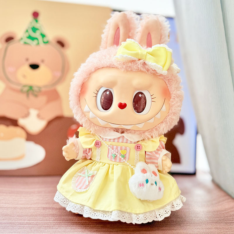 38cm Labubu Vinyl Plush Doll Clothes for Labubu Doll Clothes Yellow ...