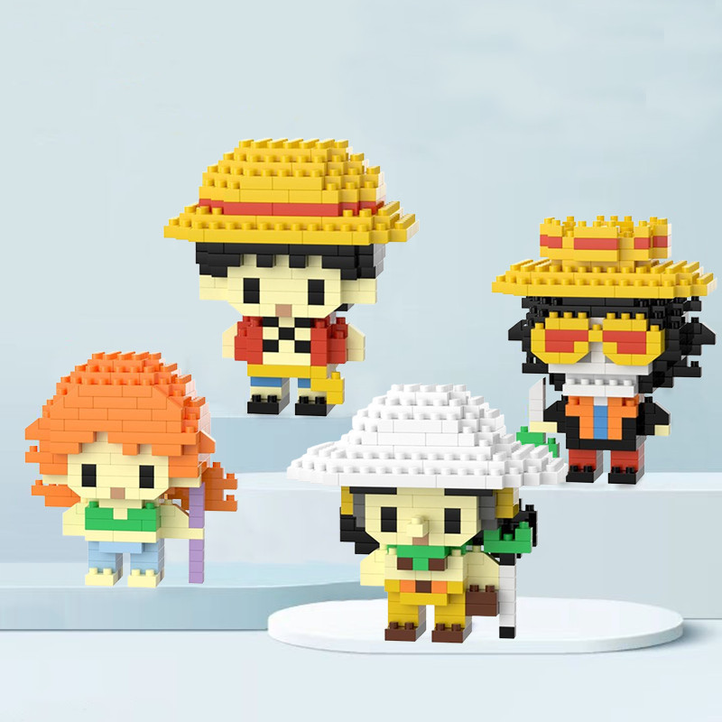 ABOUT One Piece Luffy Toys Cute Block Mini Character Building Block ...