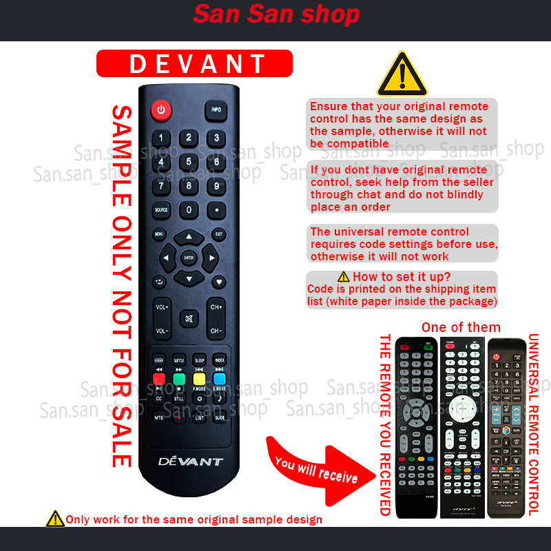 Devant Universal Remote Control devant led tv remote(universal)na ...