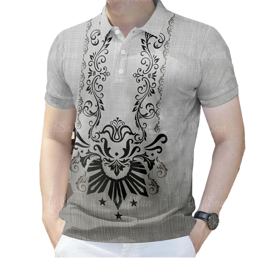 2025 Summer Outfit for Men Barong Tagalog for Men Modern Retro Pattern ...