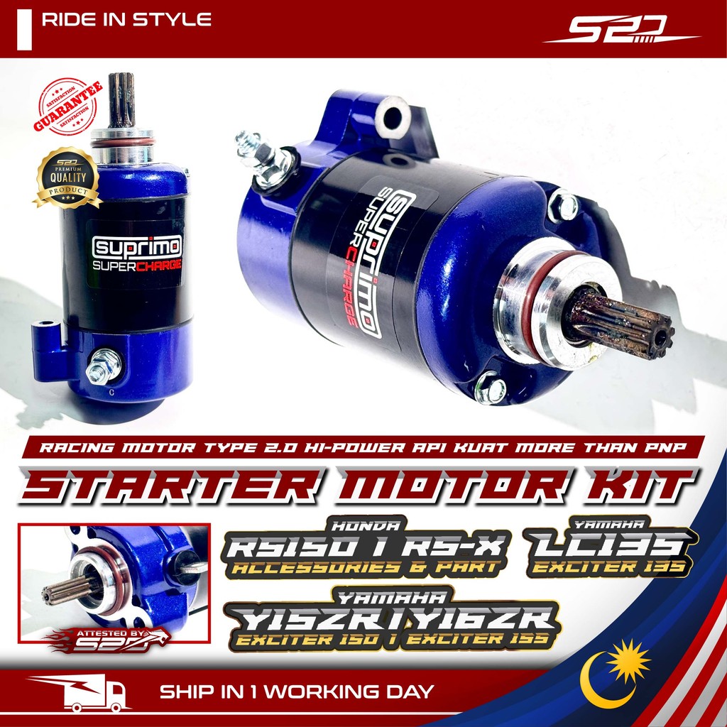 Starter Motor Kit Set SUPRIMO RS150R RSX Y15 Y16 LC LC4S EXCITER 135 ...