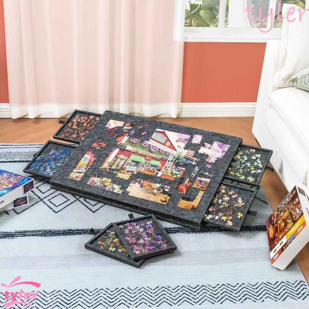TYLER1 1000 Piece Tilting Puzzle Board, 2-in-1 Felt Puzzle Storage Pad ...