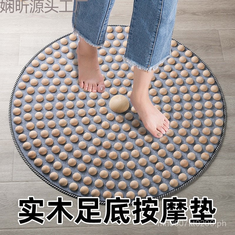 Home Acupoint Super Massage Mat Acupressure Board Solid Wood Foot Sole ...