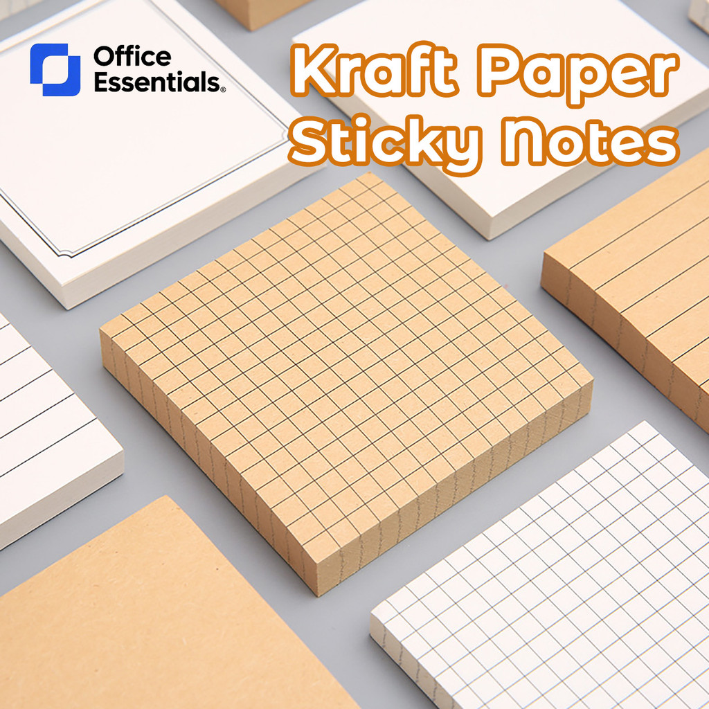 【Office Essentials】Sticky Notes 80 Sheets Notepad Memo Pad Kraft Paper ...