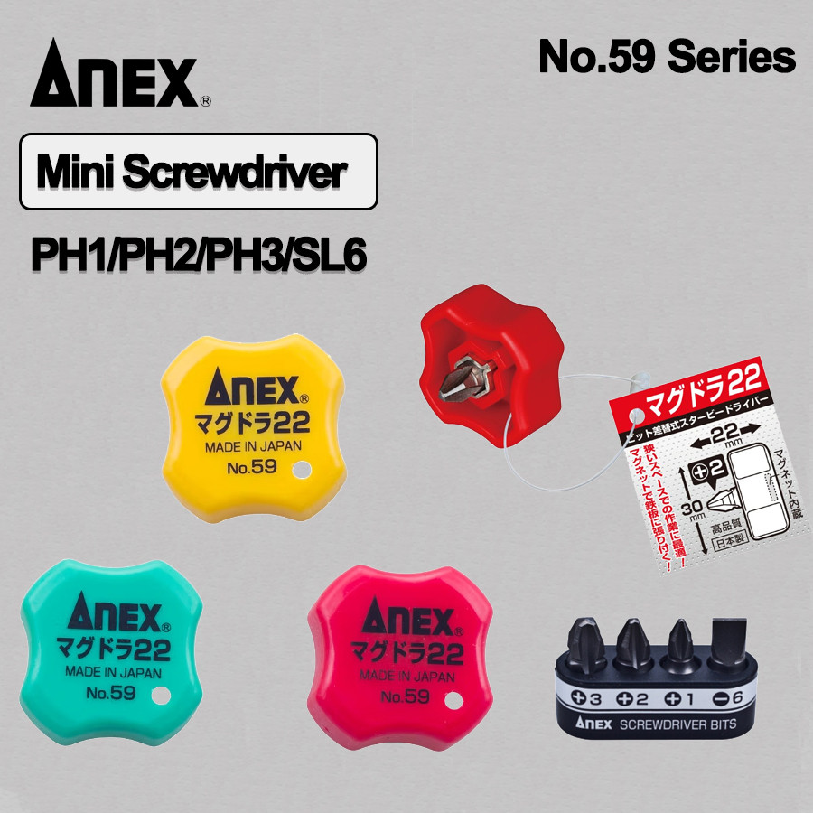 ANEX Mini Screwdriver & Replacement Bits Starby Magdra 22 for Use in ...