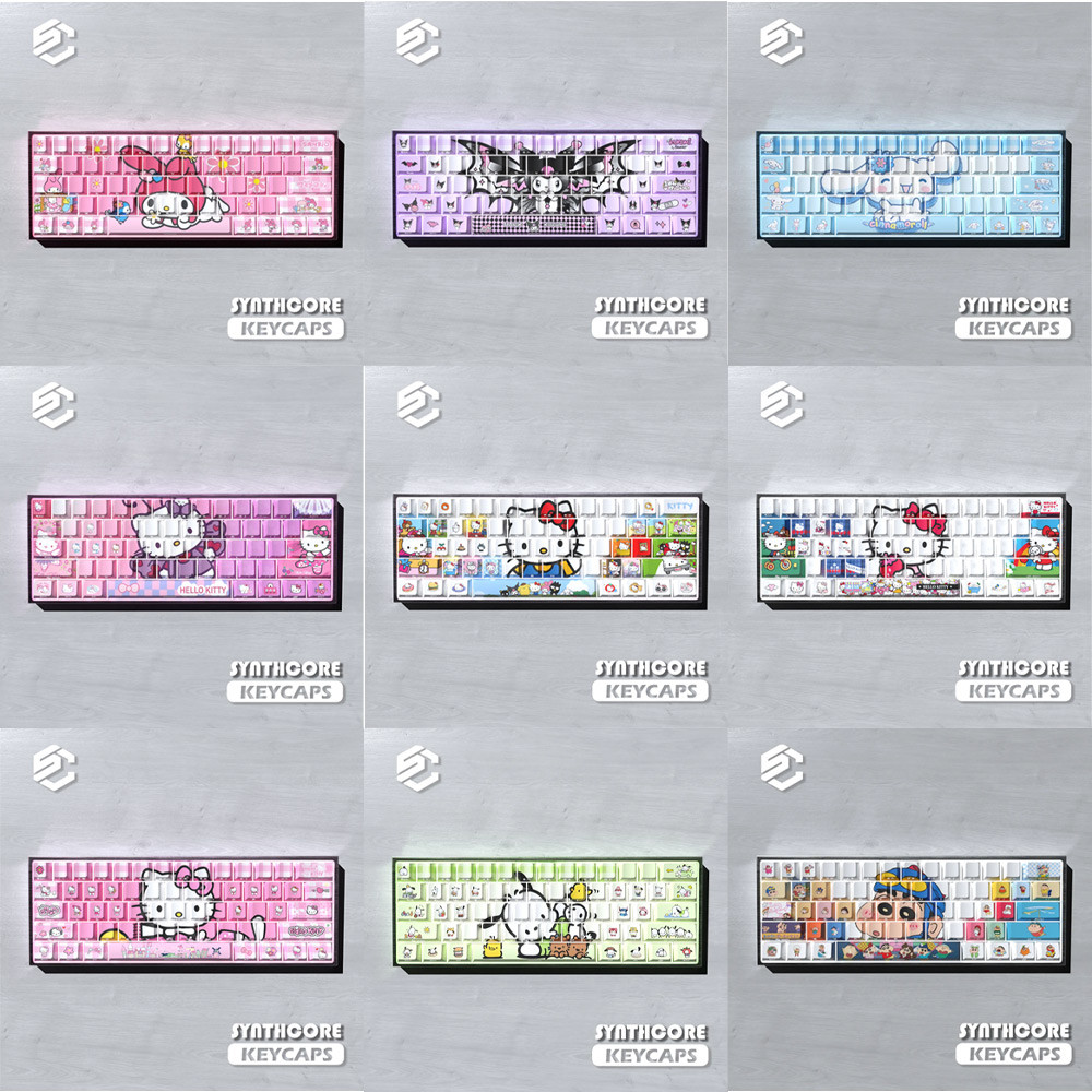 Sanrio Keycap Cherry Profile 74 Keys PBT Letter Side-printed LED ...