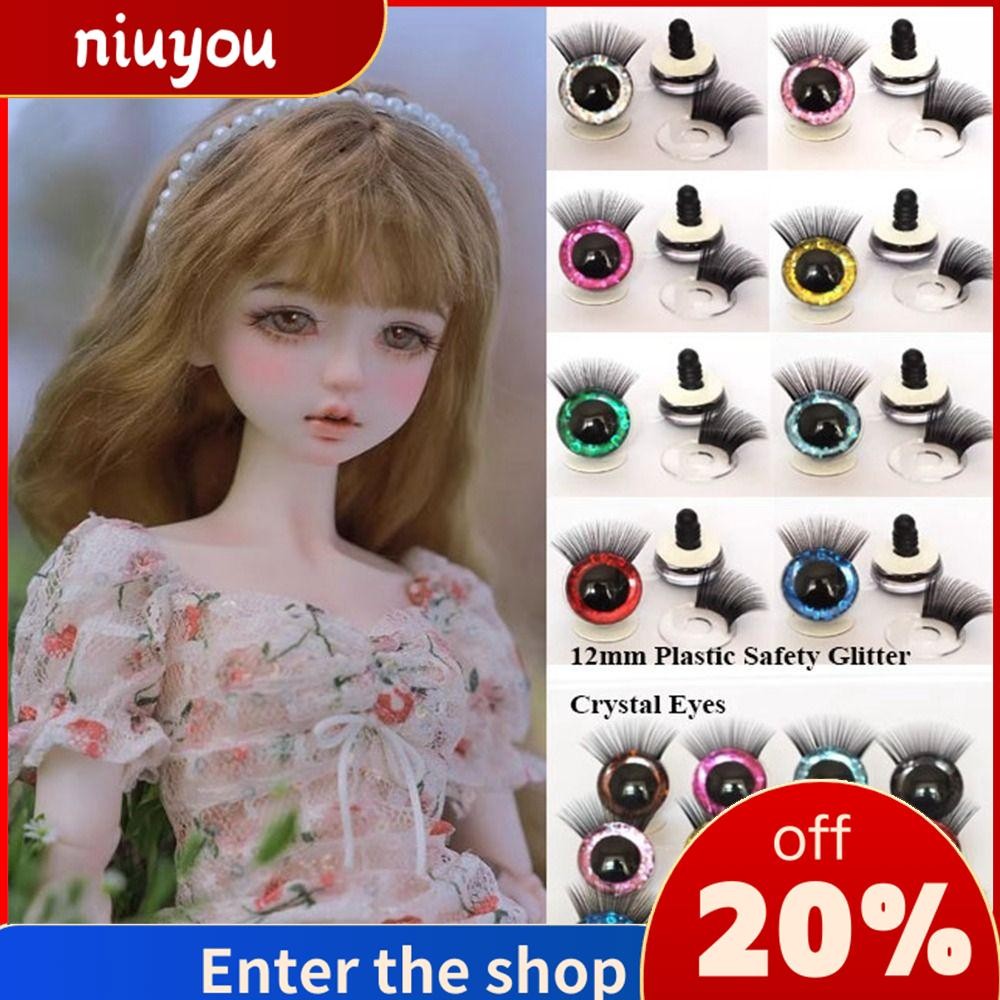 NIUYOU Glitter Crystal Eyes, Doll Accessories 10 Colors Plastic Safety ...