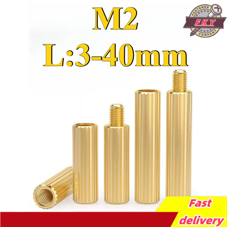 M2 Round Male-Female Brass Spacer Standoffs /Male Female round Brass ...