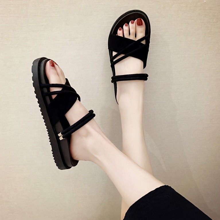 Zelia-Two-Wear Beach Sandals Slippers Women Summer Outing Slippers ins ...