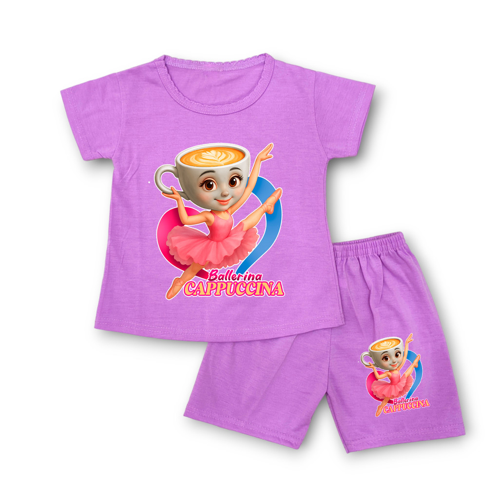 KATUN Girls' t-shirt set with anomali ballerina cappuccino motif, ages ...