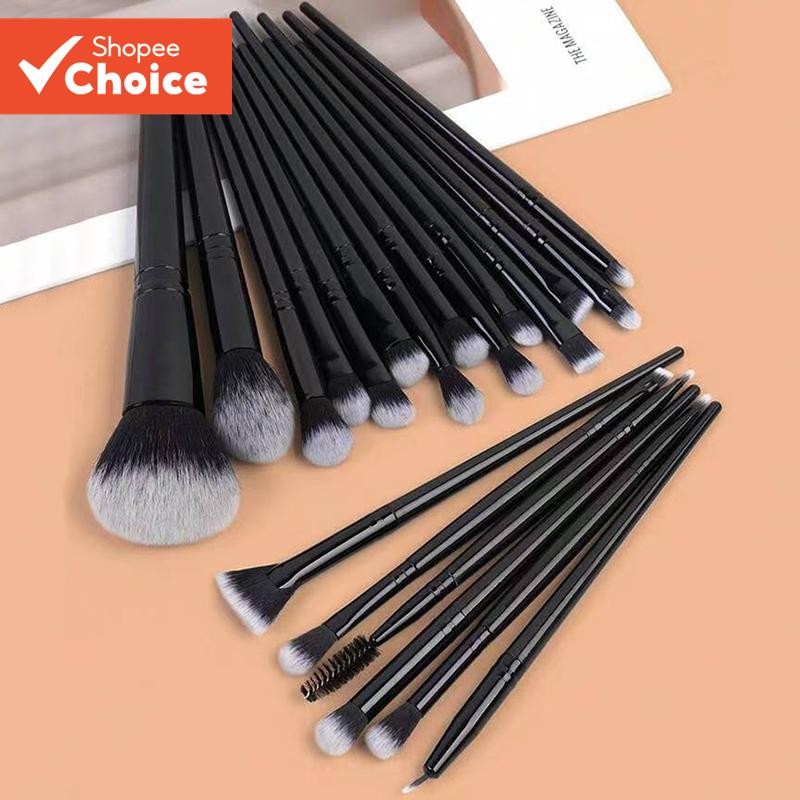 20pcs Beginner Brush Set Black Makeup Brush Beauty Tool Eyeshadow Brush Lip Brush Powder Brush ...